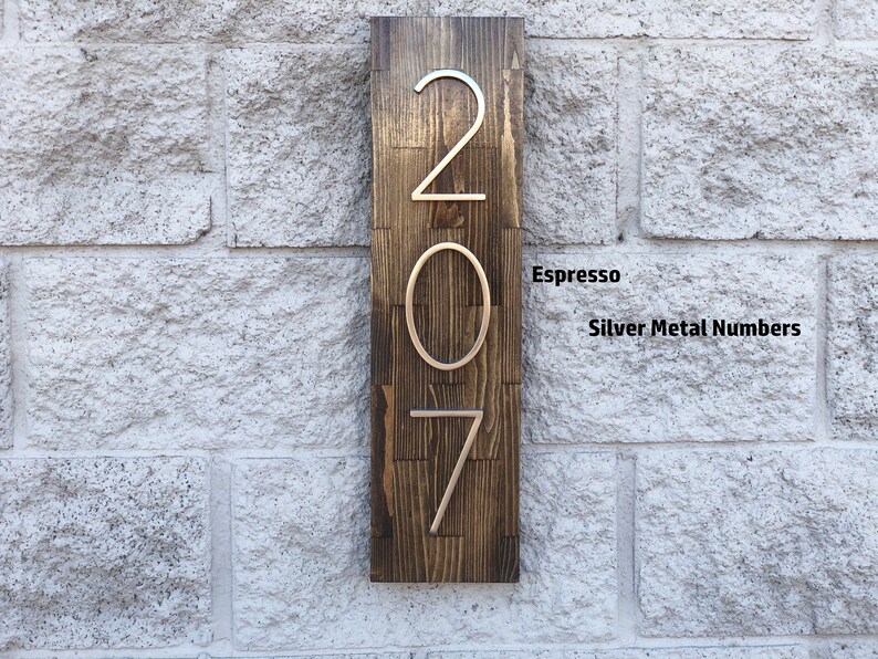Address Plaque Vertical, Vertical House Numbers, Modern House Numbers ...