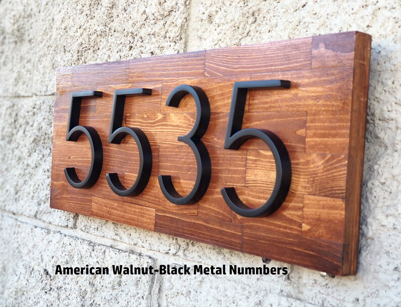 Outdoor House Number Plaque Number Sign Wood Address - Etsy