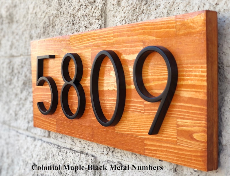 House Number Plaque Number Sign Wood Address Numbers - Etsy