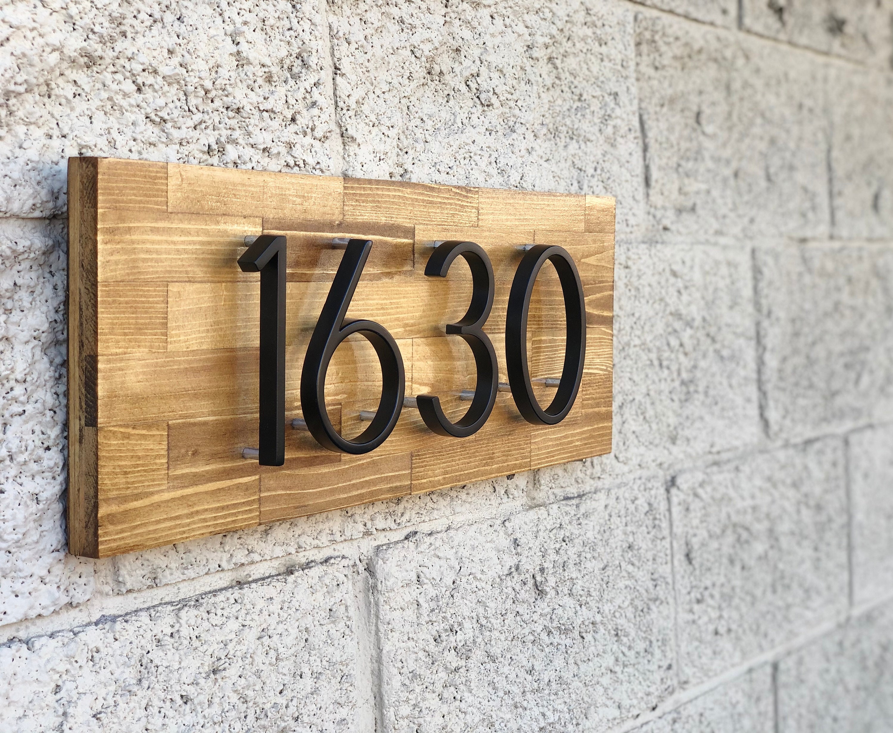 Horizontal Address Plaque House Number Sign Wood Number | Etsy