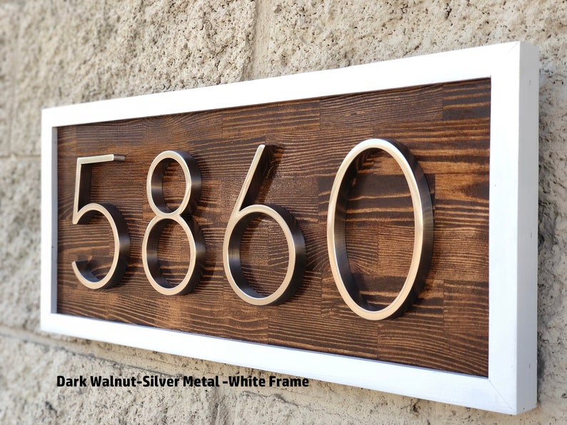 Horizontal House Numbers Horizontal Address Plaque | Etsy