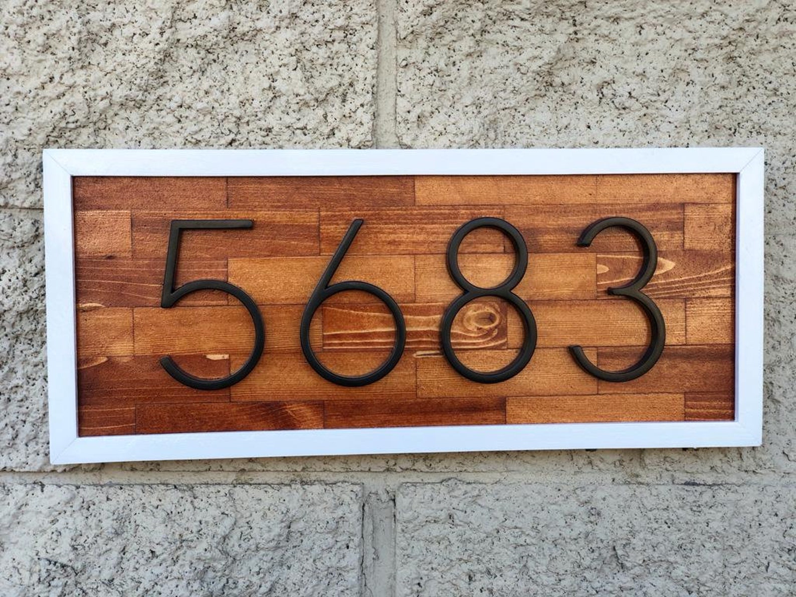 House Number Plaque House Number Sign Horizontal Street | Etsy