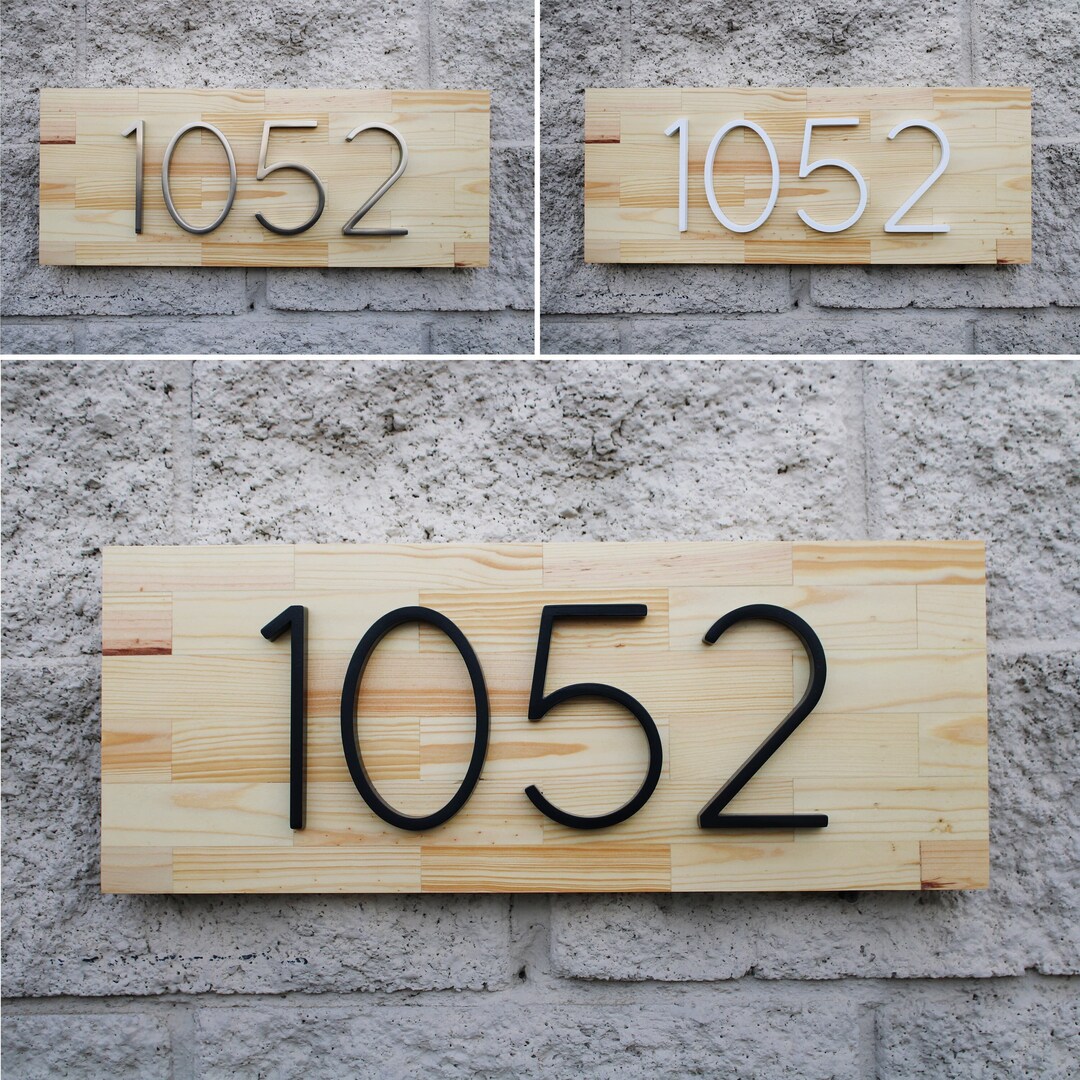 House Number Plaque, Number Sign, Wood Address Numbers, Address Sign ...