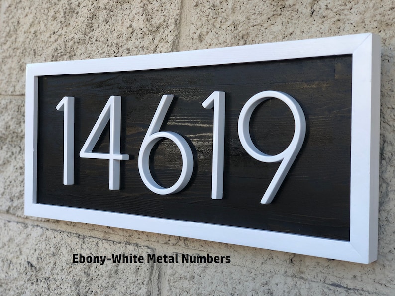House Number Plaque House Number Sign Horizontal Street - Etsy