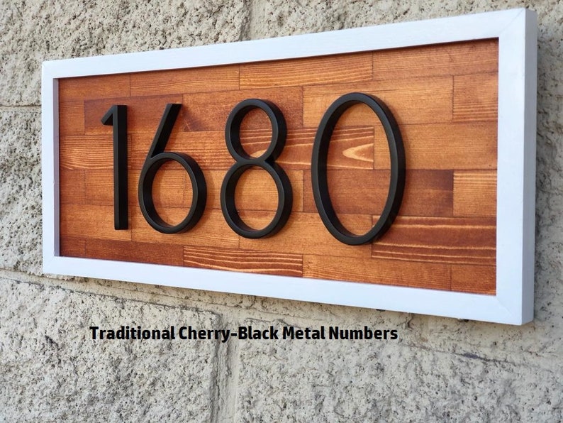 Horizontal House Numbers Horizontal Address Plaque | Etsy