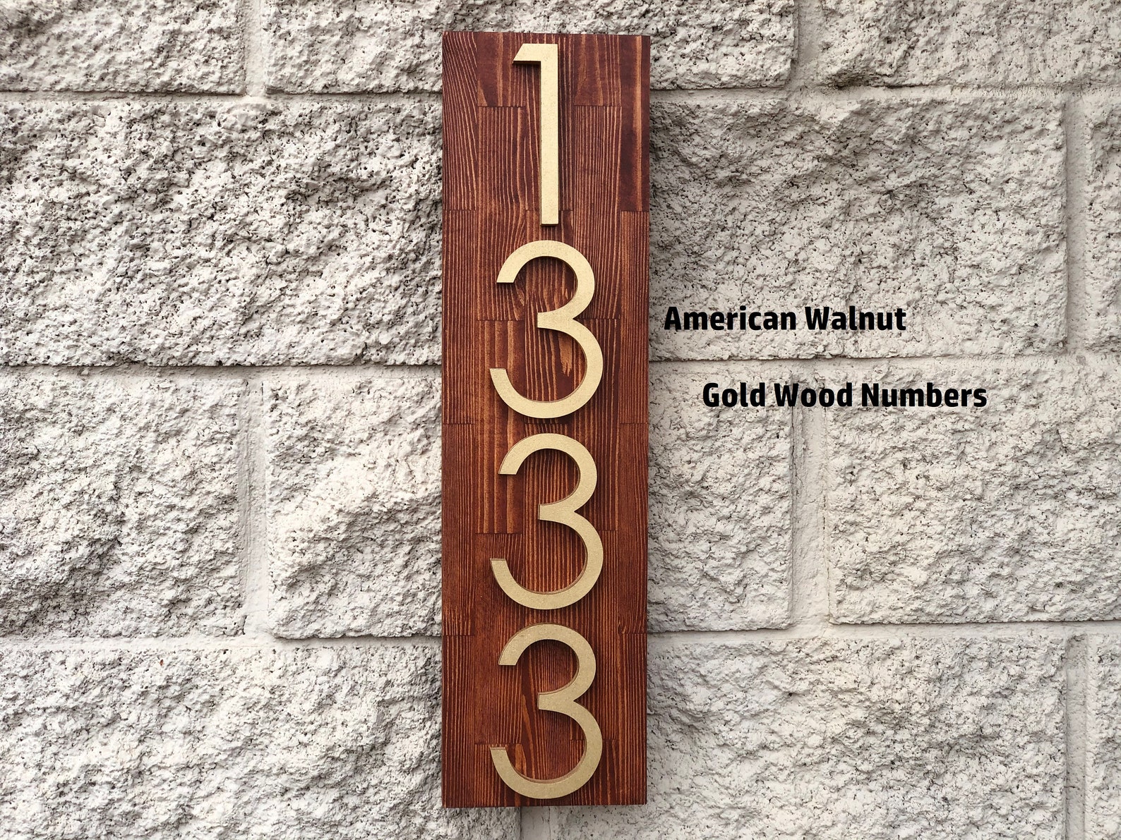 Vertical Address Plaque Number Sign Wood Address Sign | Etsy