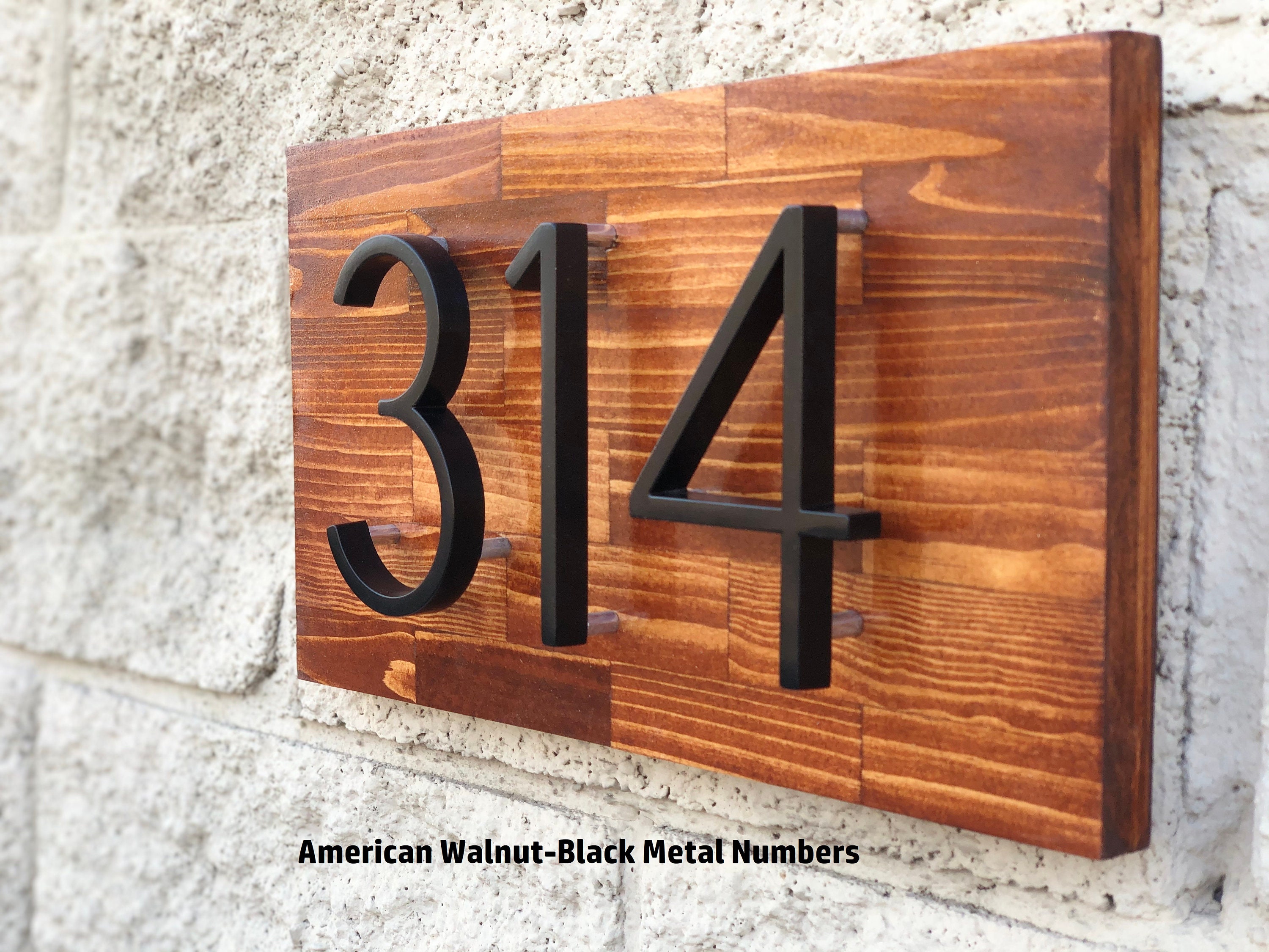 Modern Floating Number Wood Address Sign For Home or Office | Etsy