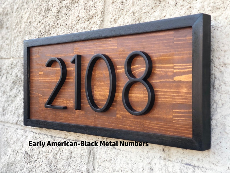 Horizontal House Numbers Horizontal Address Plaque | Etsy