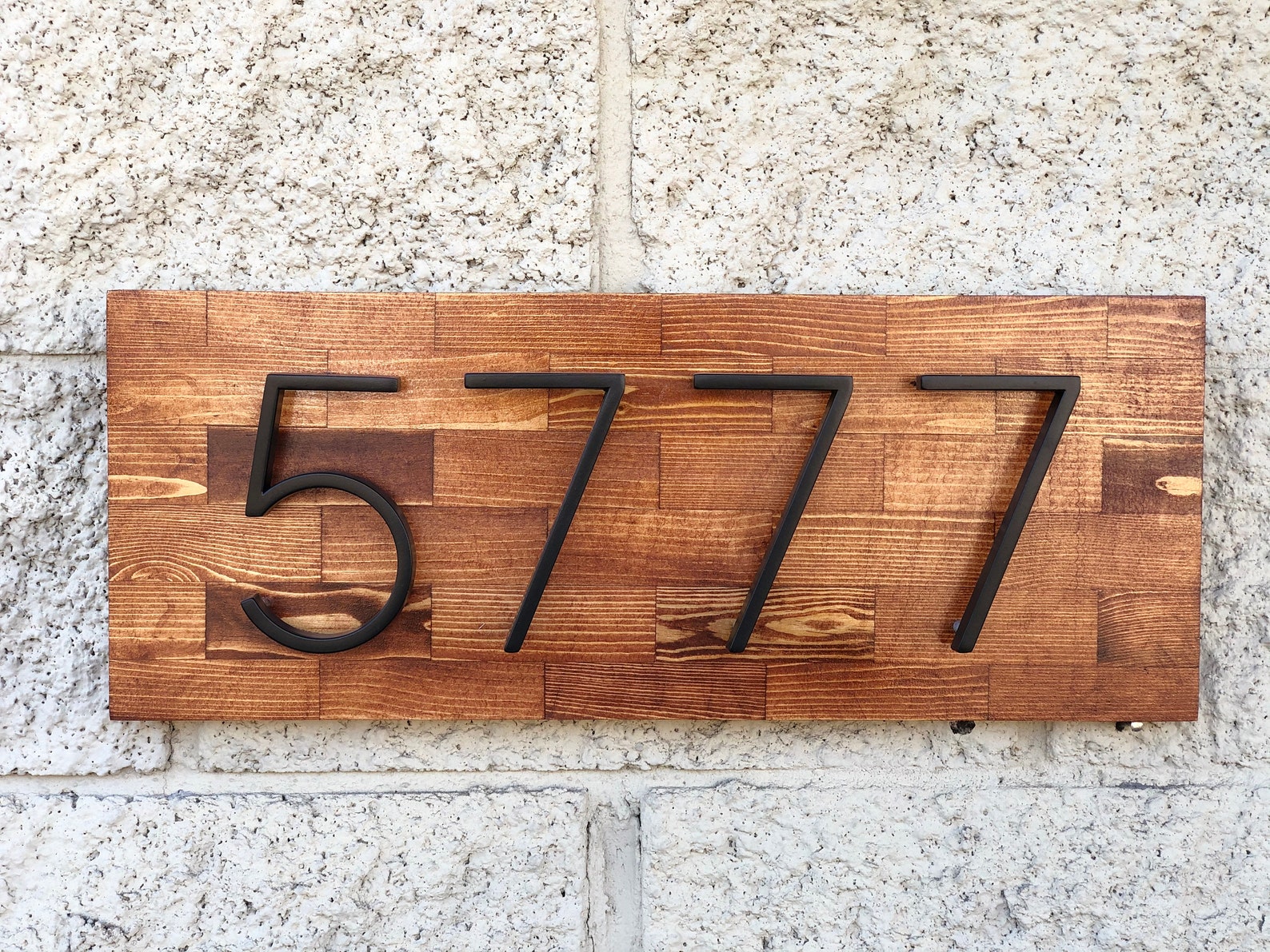 Modern Floating Number Wood Address Sign for Home or Office, Home Wood ...