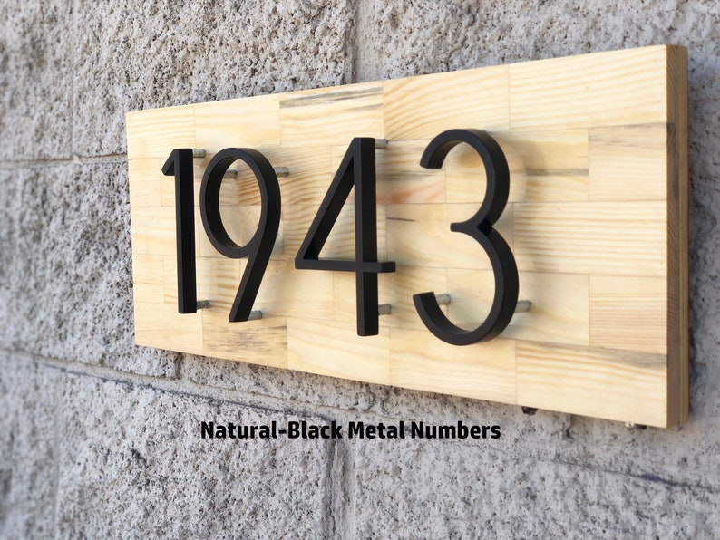 Horizontal Address Plaque House Number Sign Wood Number - Etsy