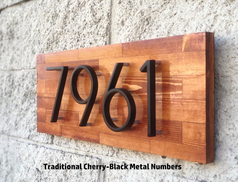 Horizontal Address Plaque House Number Sign Wood Number - Etsy