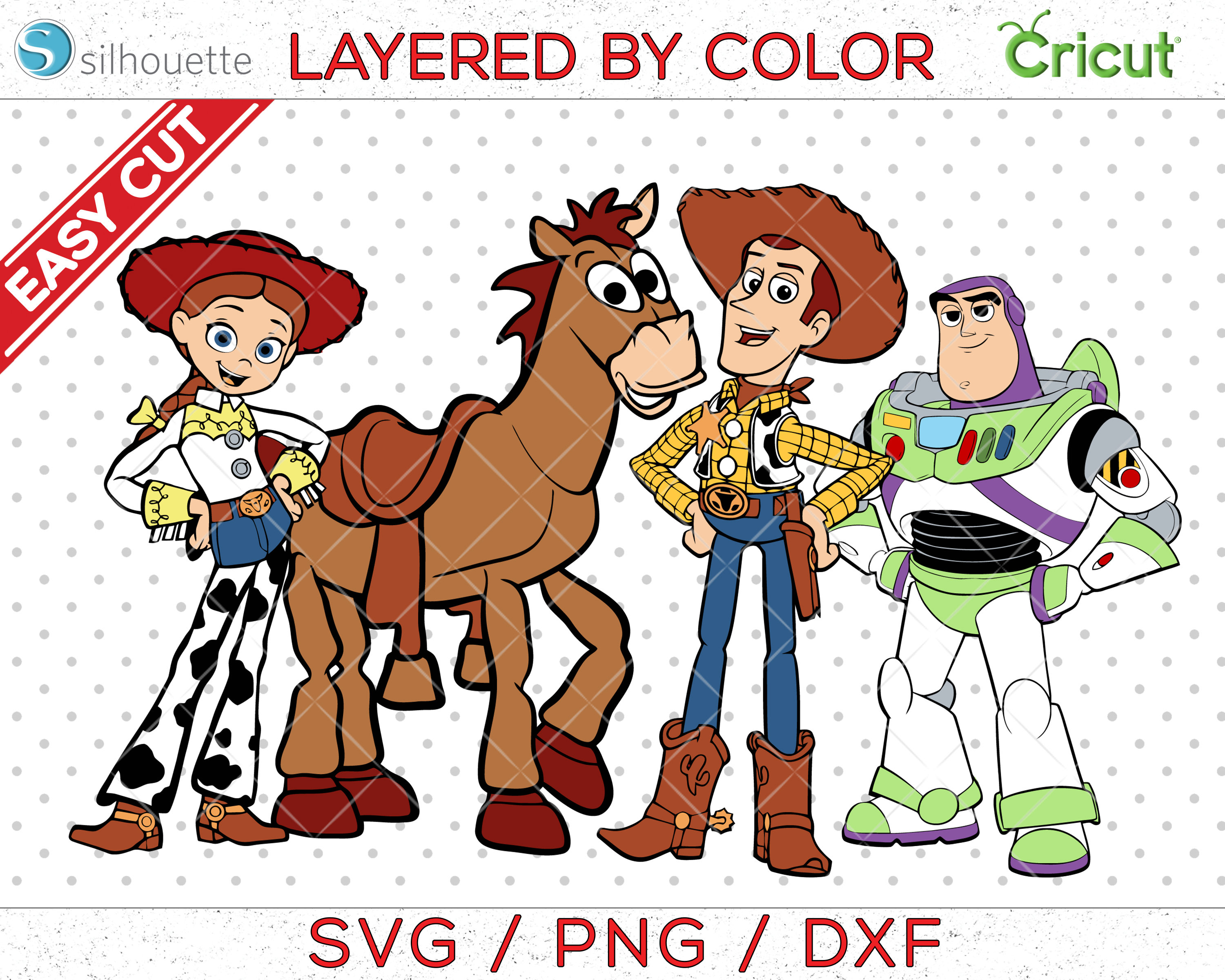 Layered by Color Easy Cut File for Cricut Woody svg toy story clipart ...