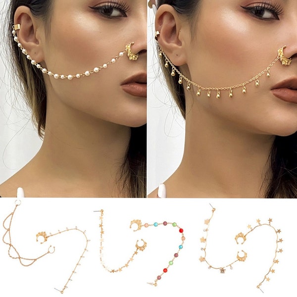Ear to Nose Chain - Etsy