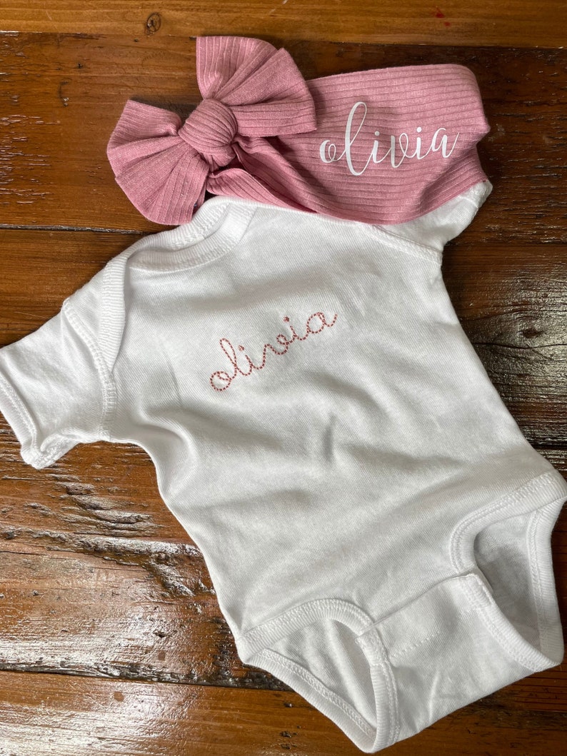 Personalized Embroidered Baby Onesie® With Name Short Sleeve - Etsy