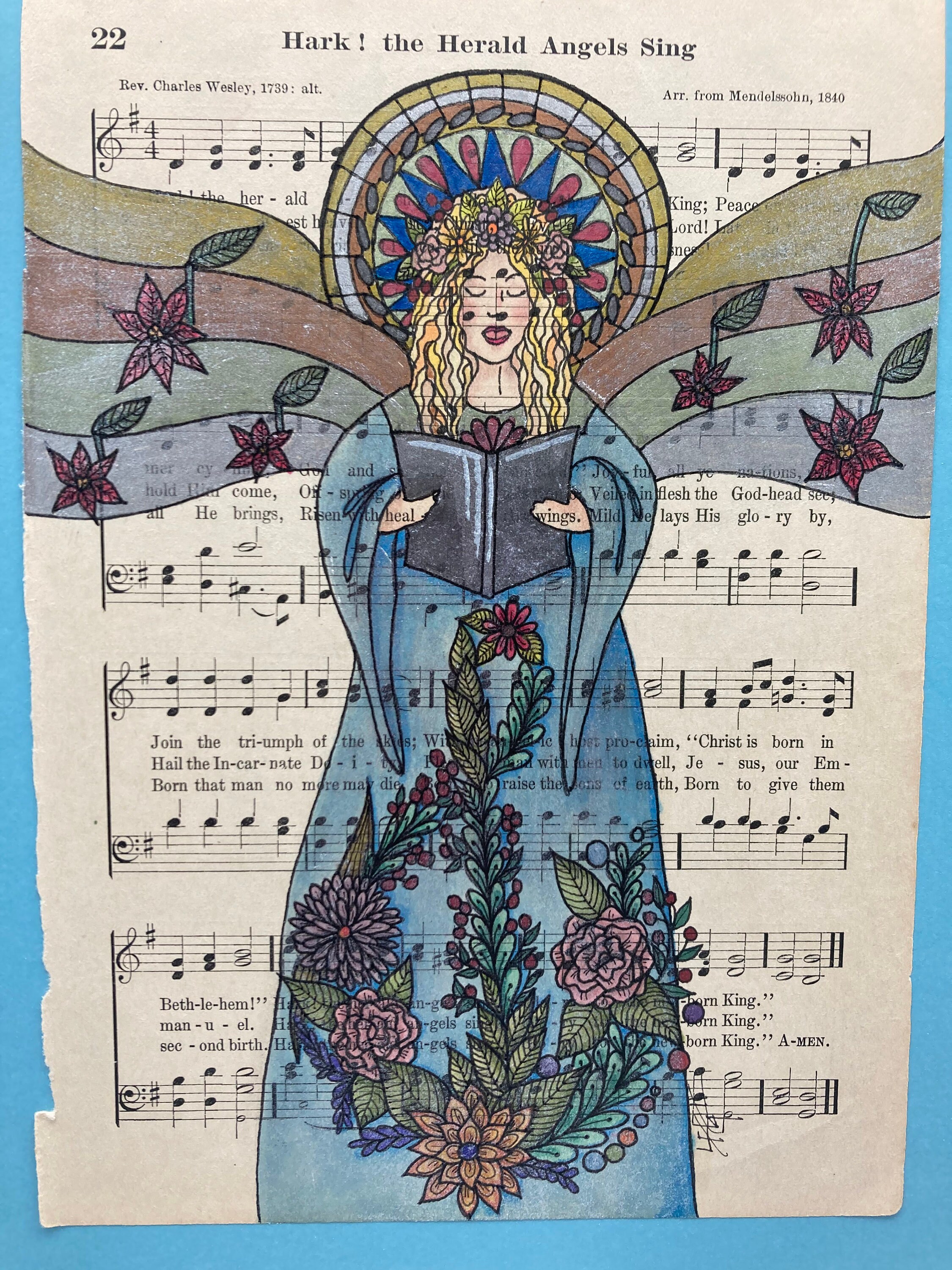 Angelic Music Bouquet, Original, One of a Kind, Hand Drawn, Hand ...