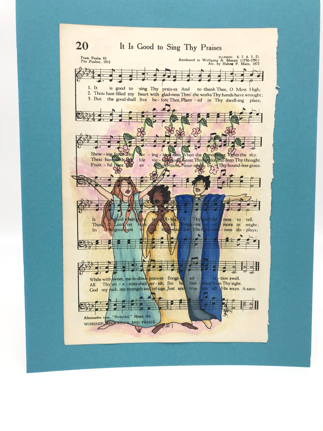 Sweet Singing, an Illuminated Vintage Hymn - Etsy