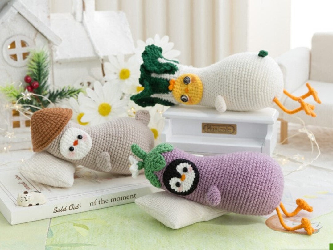 Whimsical Crochet Mouse Wrist Rest Kit With Vegetable Theme Handmade ...