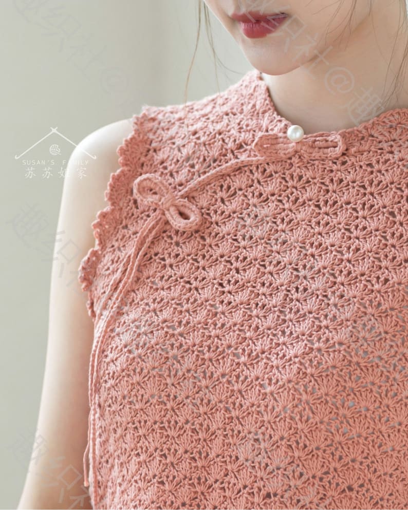 Stunning Elegant Crochet Qipao Top Pattern - Step-by-step Instructions ...
