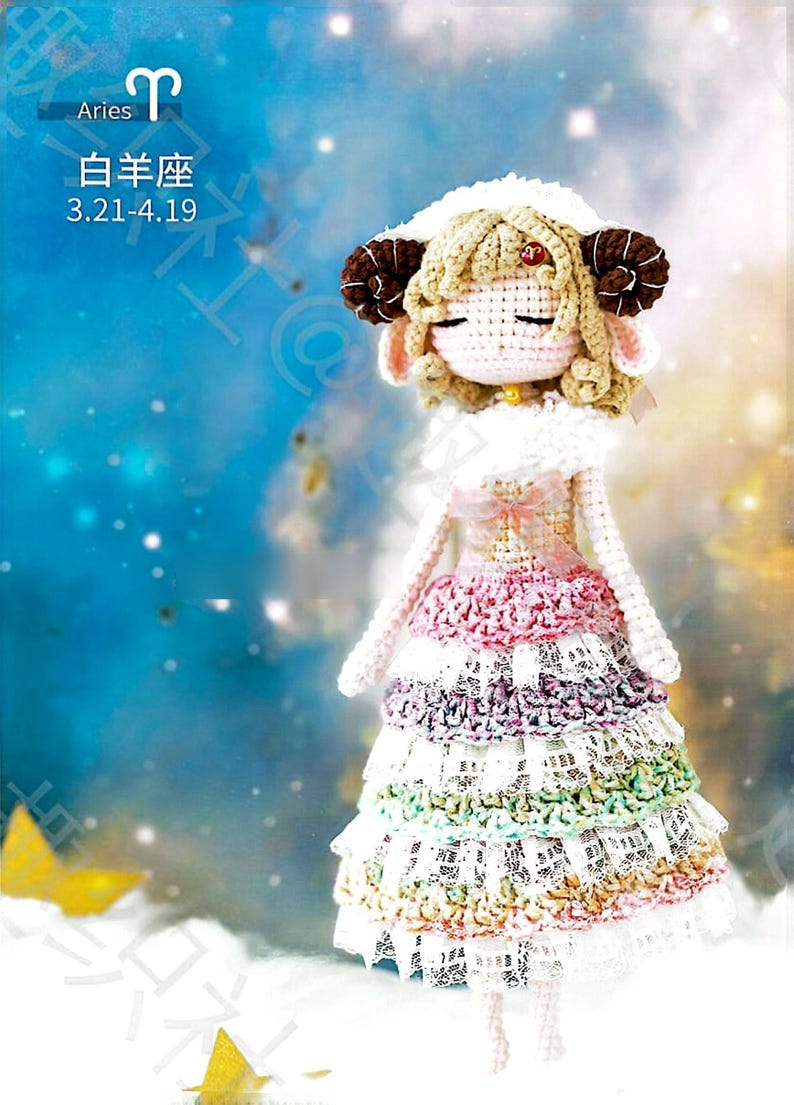 Step-by-step Aries Amigurumi Crochet Pattern With Video Guide, Zodiac ...