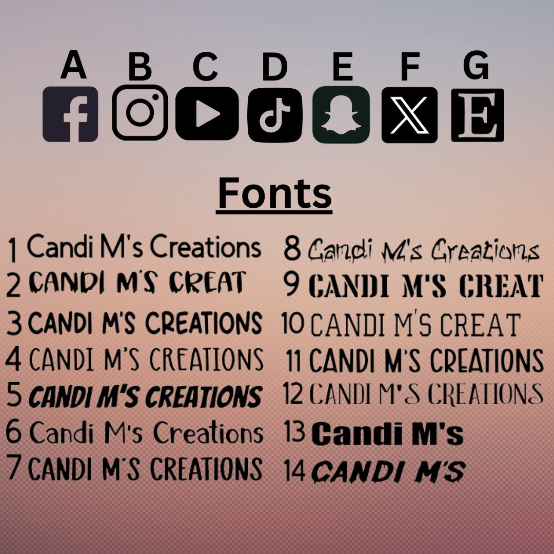 Custom Social Media Handle Vinyl Decal Personalized IG Username Sticker ...