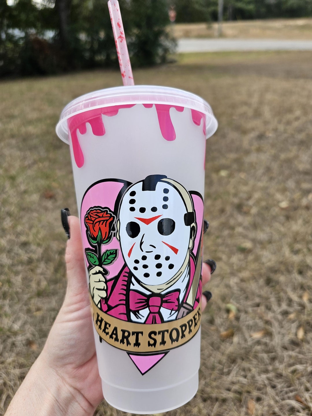 Jason Voorhees Valentine | Cold Cup | Reusable | 24oz With Straw ...