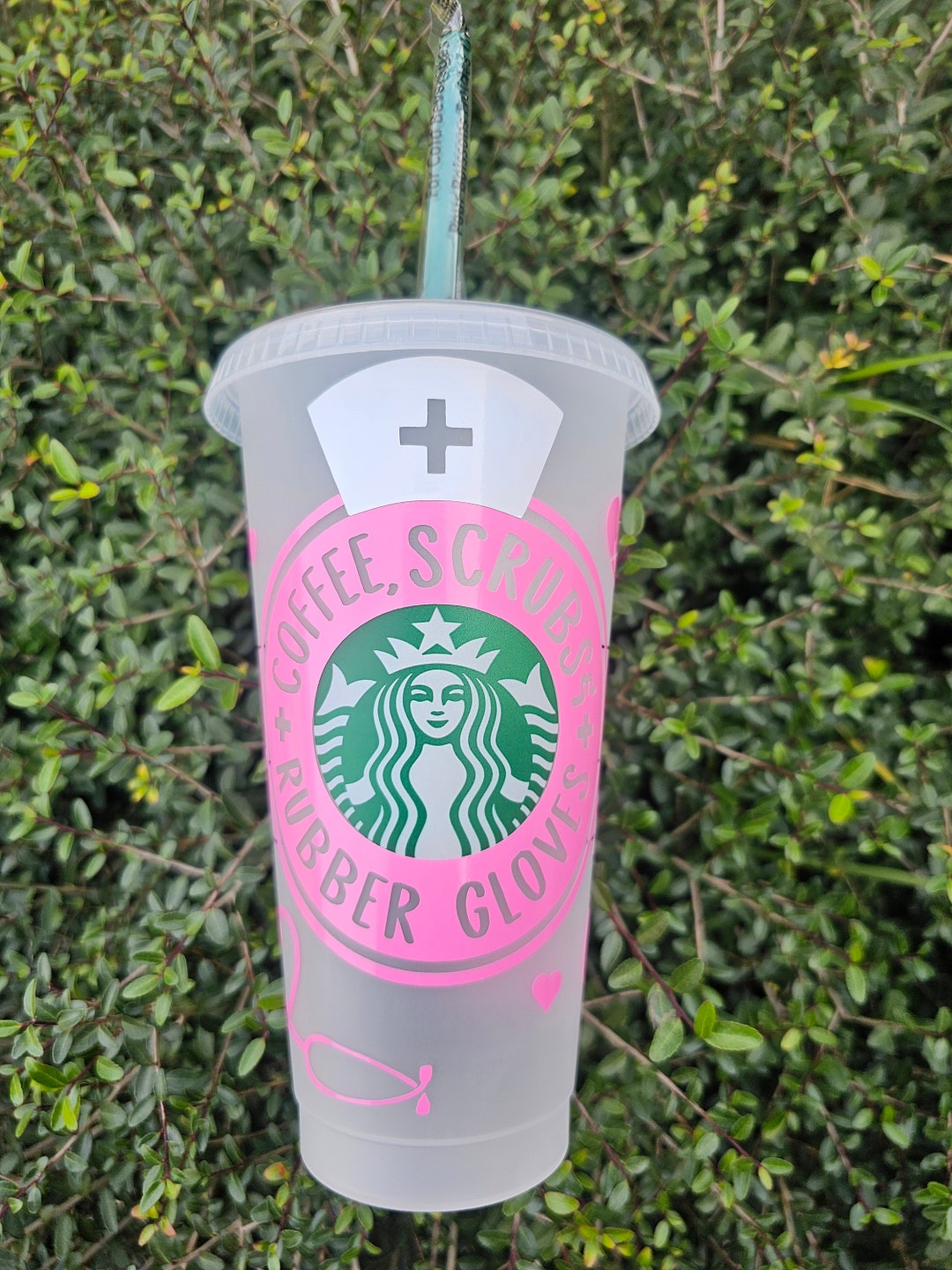 Nurse Starbucks Cold Cup Coffee & Scrubs Reusable Cup 24oz Cold Cup ...
