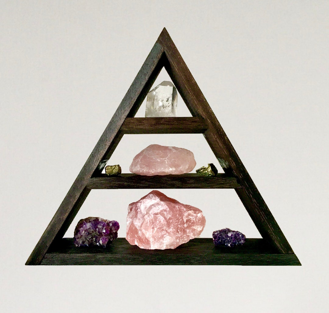 Crystal Shelf: Triangle Meditation Altar, Crystal & Stone Shelving ...