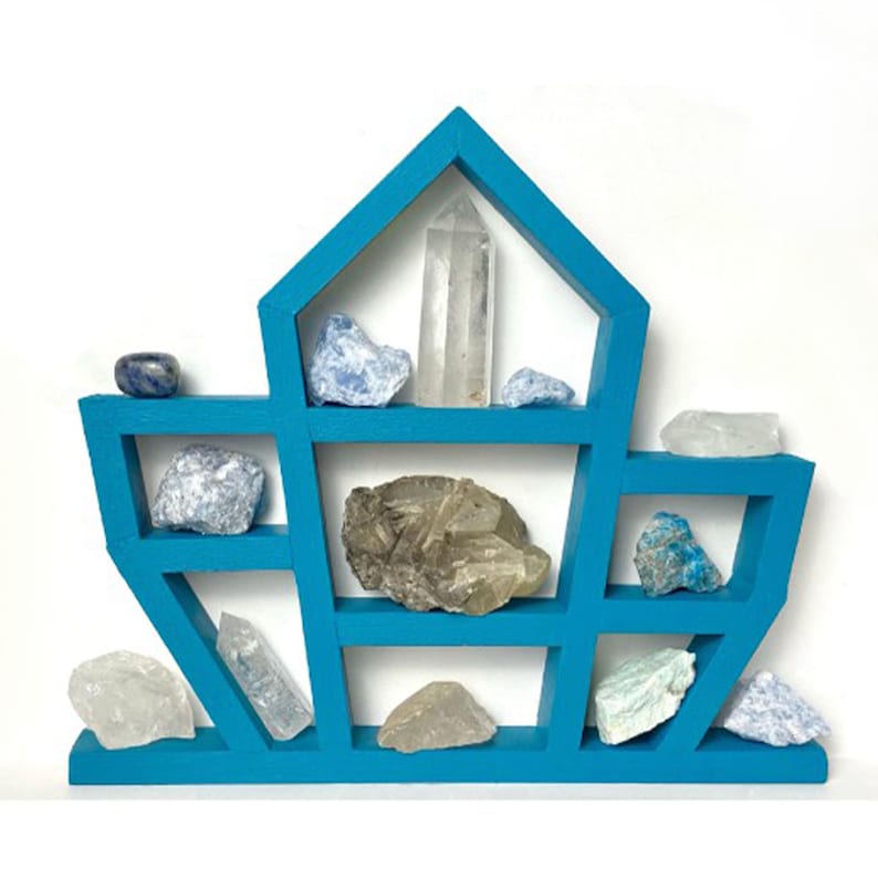Wooden Mineral Storage in Custom Colour. Shelf for Gifts and Crystals ...