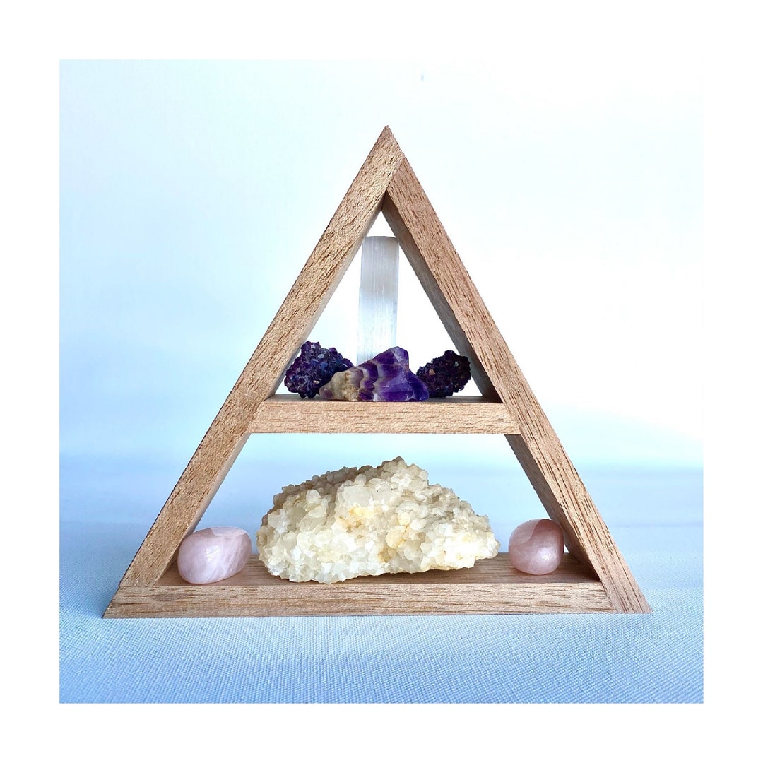 Wooden Crystal Display Shelf: Gemstone Storage Shelving Decor - Etsy