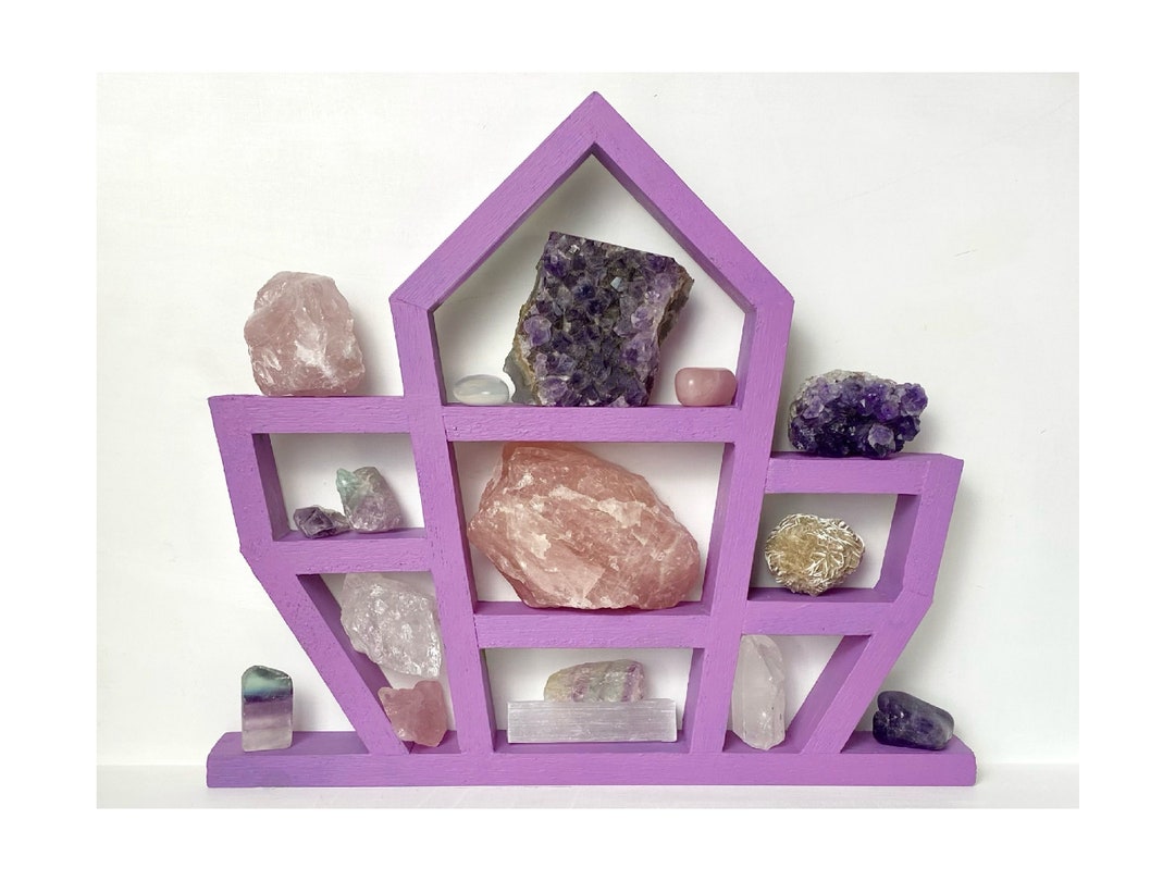 Crystal Shelf Custom Colour Crystal Storage Handmade Wooden Altar Decor ...