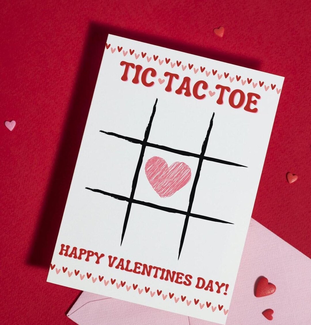 Valentine's Day Tic Tac Toe Card Digital Download - Fun Printable ...