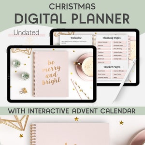 Undated Christmas Digital Planner, Digital Christmas Plan, iPad Holiday ...