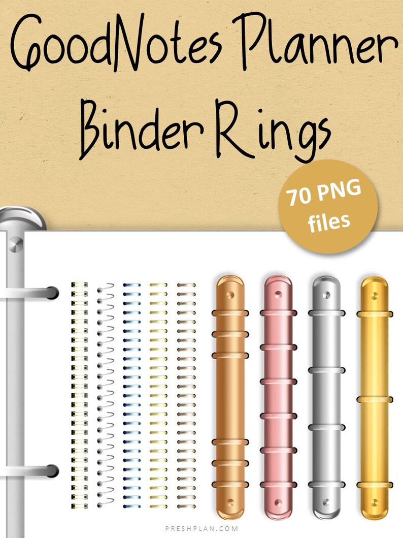 Digital Planner Rings Metallic Digital Spiral Coil Binder - Etsy