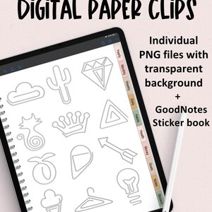 Silver Digital Paper Clips, Digital Planner Paperclips, Digital Clips ...