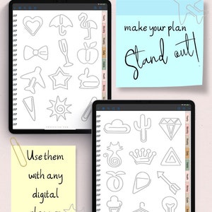 Silver Digital Paper Clips, Digital Planner Paperclips, Digital Clips ...