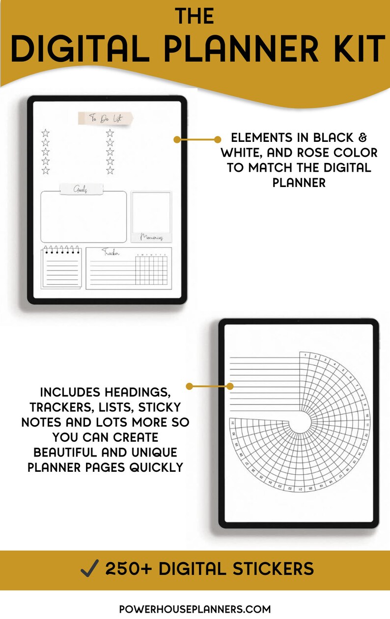 Digital Planner, Undated iPad Planner, Hyperlinked iPad Planner ...