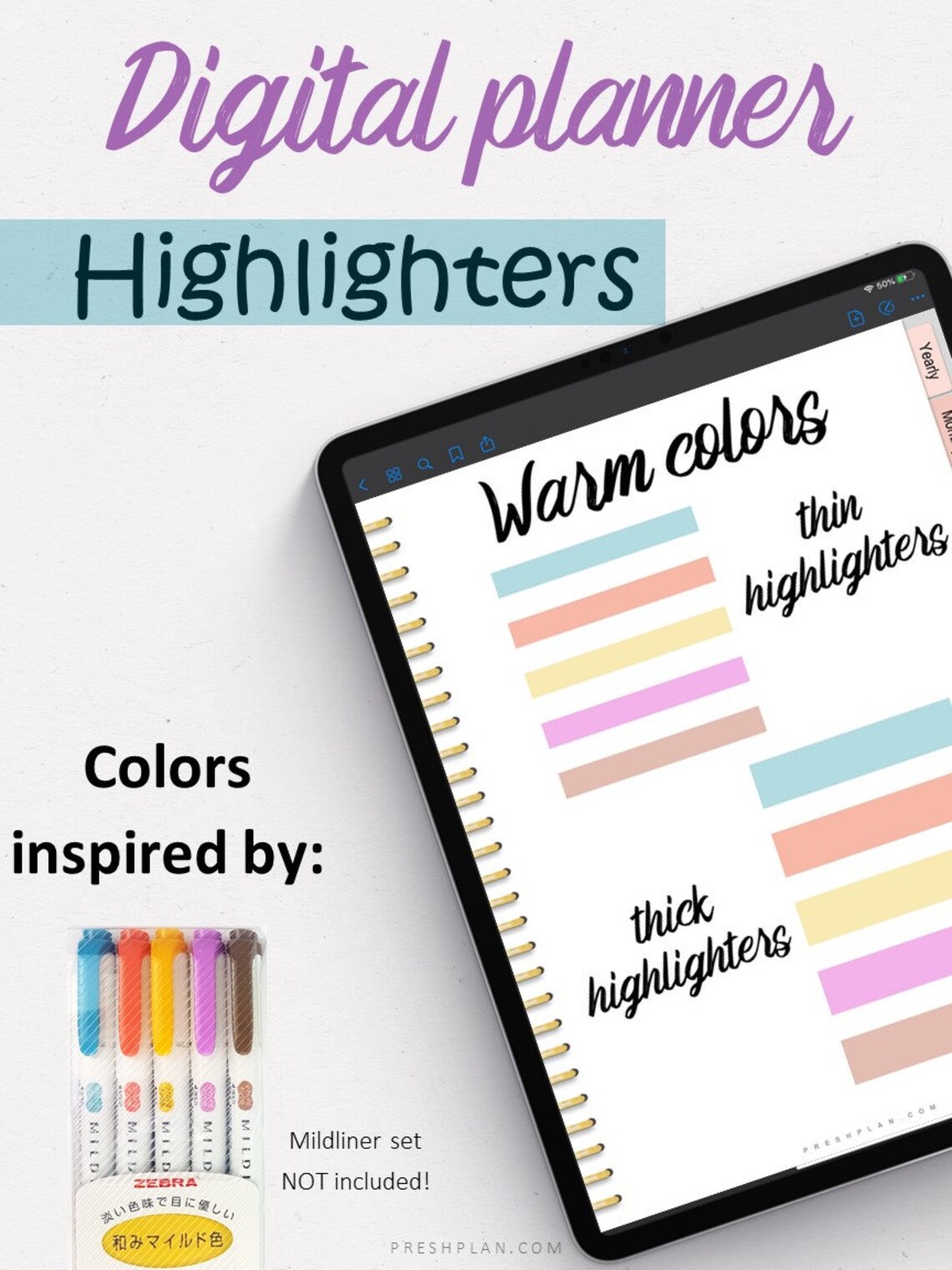 Highlighters for Digital Planners Digital Planning - Etsy