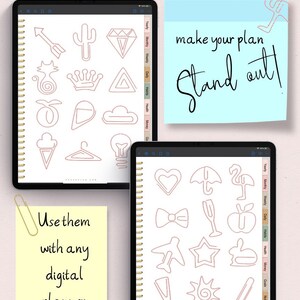Rose Gold Digital Paper Clips, Digital Planner Paperclips, Digital ...