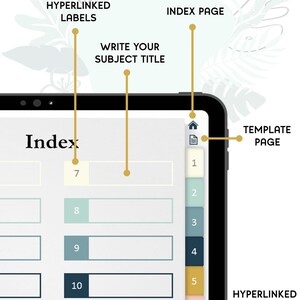 Digital Notebook With 12 Hyperlinked Tabs, 12 Subjects Sections, 40 ...