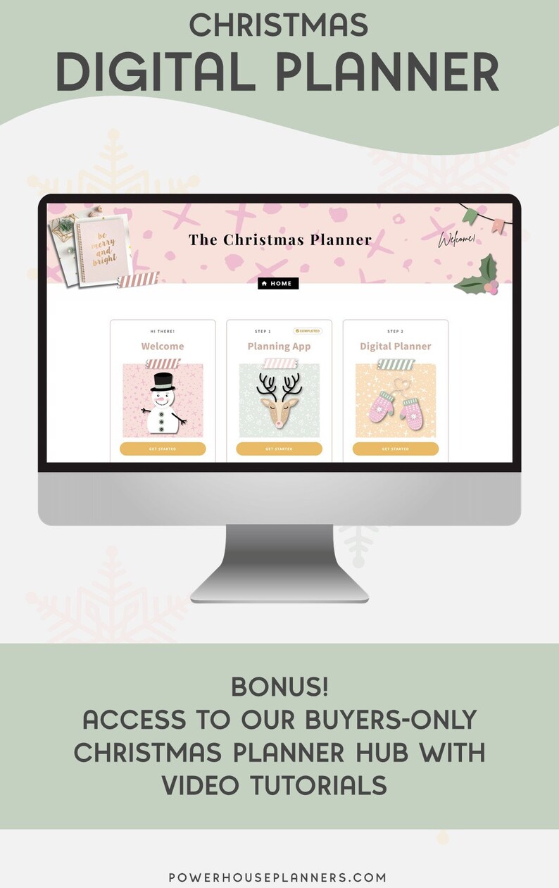 Undated Christmas Digital Planner, Digital Christmas Plan, iPad Holiday ...