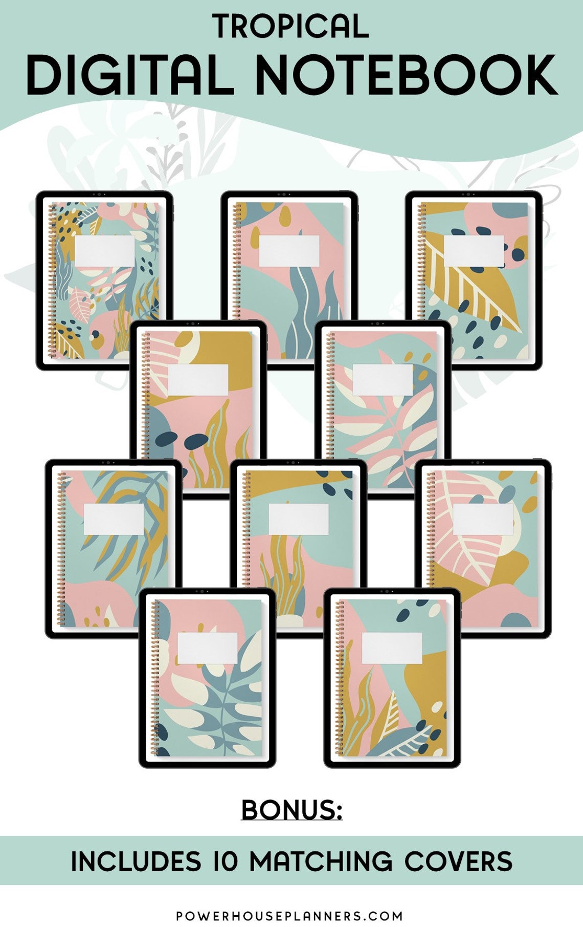 Digital Notebook With 12 Hyperlinked Tabs, 12 Subjects Sections, 40 ...