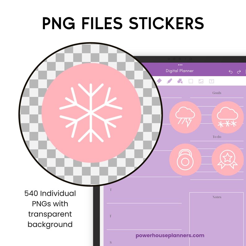 Everyday Icon Stickers for Digital Planners, Rainbow Pastel Icon Pack ...