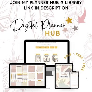 Boho Digital Notebook With 12 Hyperlinked Tabs, 12 Subjects Sections ...
