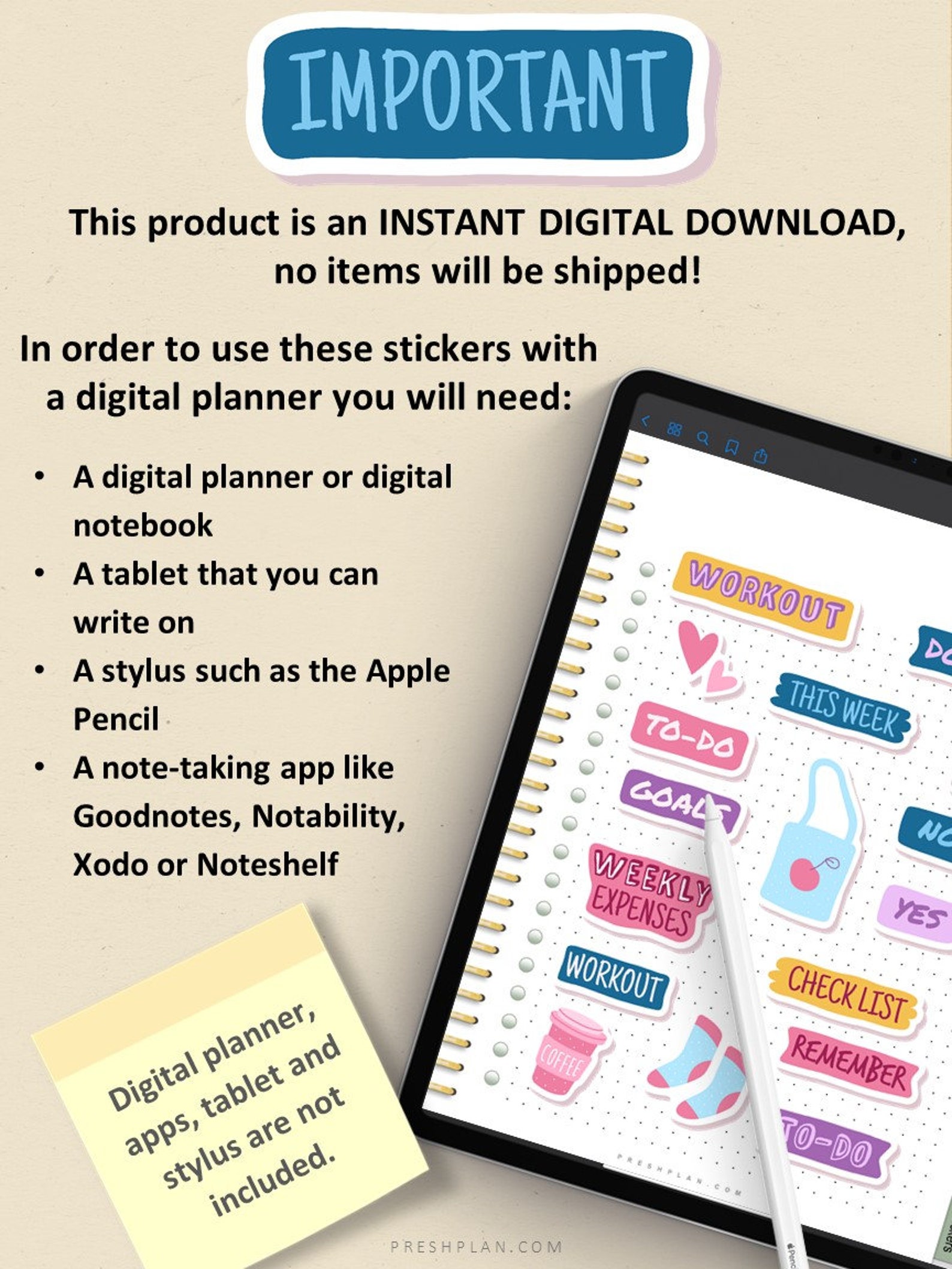 Colorful Digital Stickers, Cool Stickers for Digital Planning, Digital ...