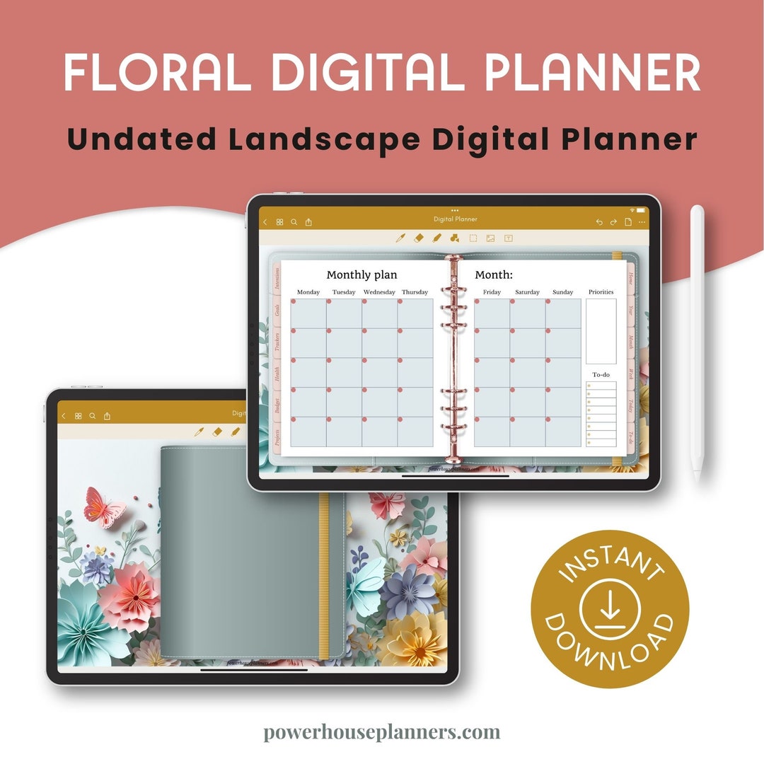 Floral Digital Planner for iPad and Android Tablets - Etsy