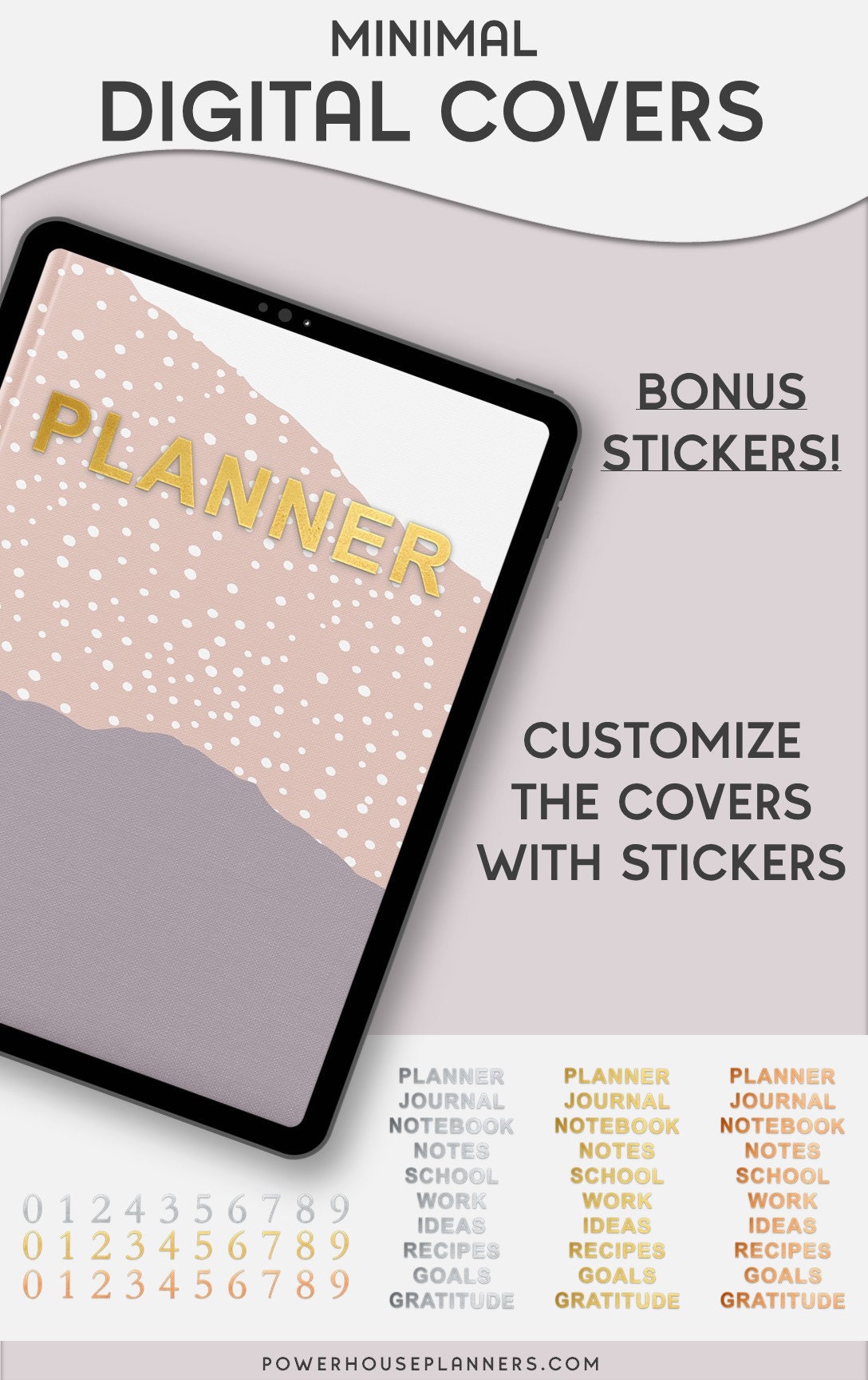 10 Minimal Digital Planner Covers, Minimalist Digital Cover, Digital ...