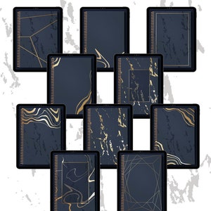 Dark Mode Digital Notebook With 12 Hyperlinked Sections, 12 Subjects ...