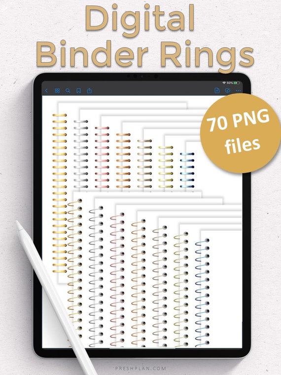Digital Planner Rings Metallic Digital Spiral Coil Binder - Etsy