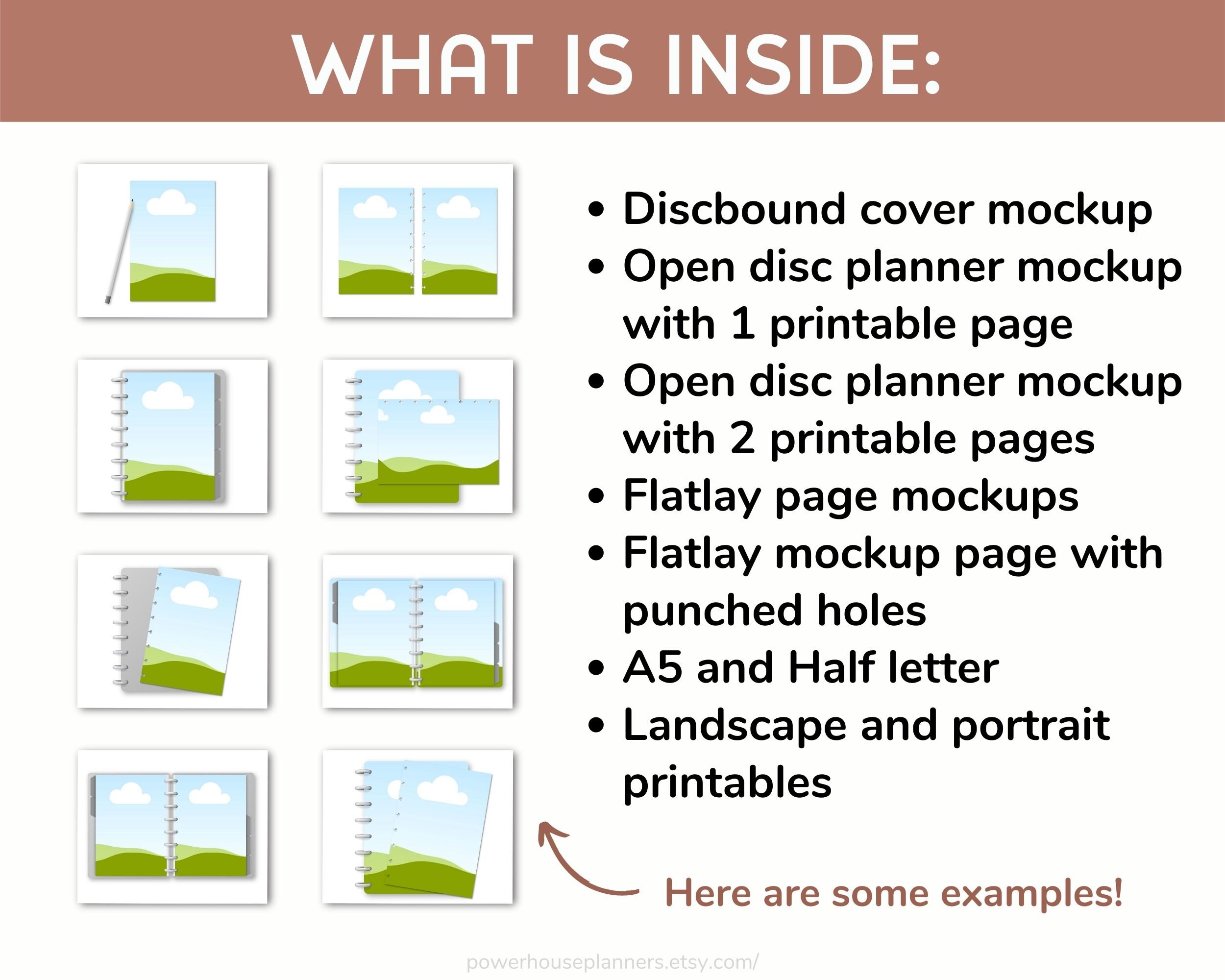 Discbound Planner Mockup Bundle for Canva, Printable Planner Insert ...