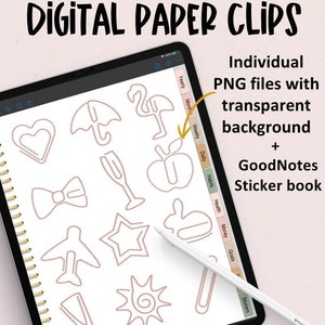 Rose Gold Digital Paper Clips, Digital Planner Paperclips, Digital ...